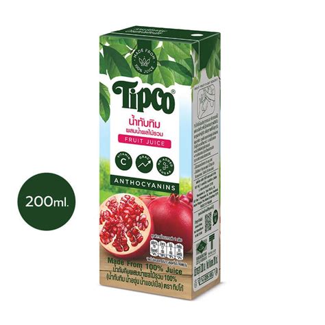 Tipco น้ำทับทิมผสมน้ำผลไม้รวม Pomegranate And Mixed Fruits Juice 100 ขนาด 200 มล Shopee Thailand