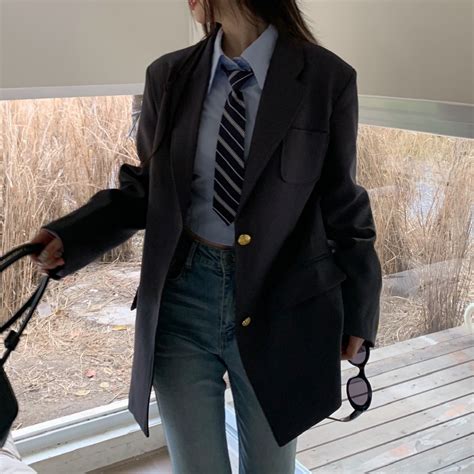 브이넥 테일러드 카라 베이직 자켓 Ag115938