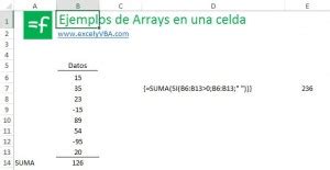 Ejemplos De F Rmulas Con Arrays De Excel