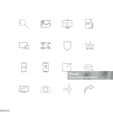 네트워크 및 데이터베이스 간단한 선형 아이콘 설정합니다 개요 벡터 아이콘 0명에 대한 스톡 벡터 아트 및 기타 이미지 0명 기포 디자인 Istock