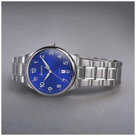 Accurist Mens Classic 37mm Blue Dial Stainless Steel Bracelet