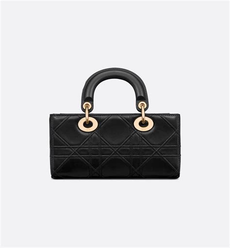 Sac Lady D Joy Small Cuir Dagneau Flat Macrocannage Noir Dior
