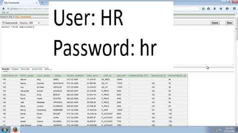 how to unlock oracle sample hr schema account youtube