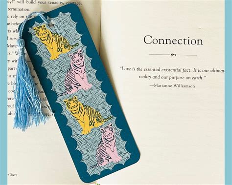 Book Worm T Tiger Bookmark Bookmark With Tassel Handmade
