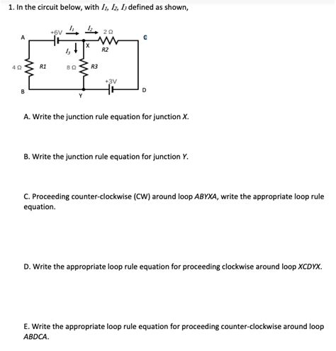 Solved In The Circuit Below With I1 I2 I3 Defined As Chegg Com
