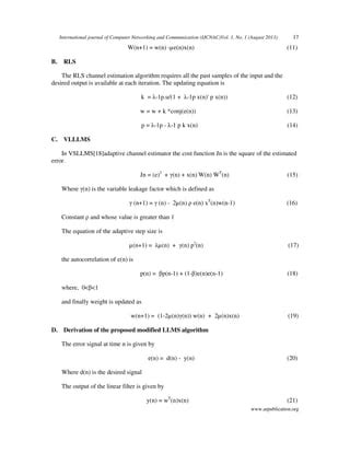 Performance Comparison Of Modified Variable Step Size Leaky LMS