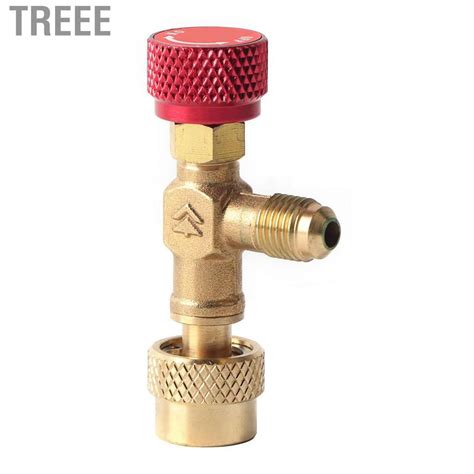Treee วาล์วชาร์จสารทำความเย็น 2 ทางความปลอดภัยเครื่องปรับอากาศ 5 16in เพื่อด้ายสำหรับ R42 410