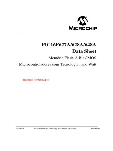 Pic 16f628 Datasheet Pt Pdf Armazenamento De Dados De Computador