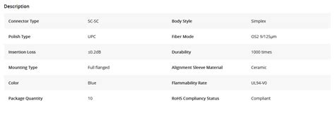 SCUPC Simplex SC APC Simplex Mustek Infrastructure