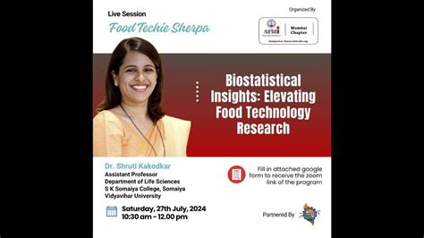 Session 7 Biostatistical Insights Elevating Food Technology Research Youtube