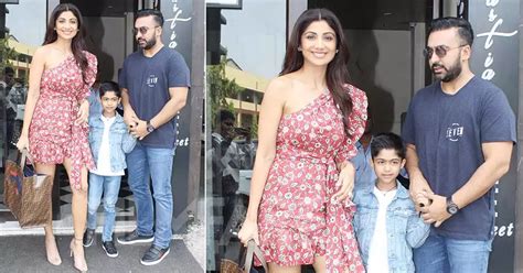 Shilpa Shetty Steps Out For Lunch With Husband Raj Kundra And Son Viaan Raj Kundra
