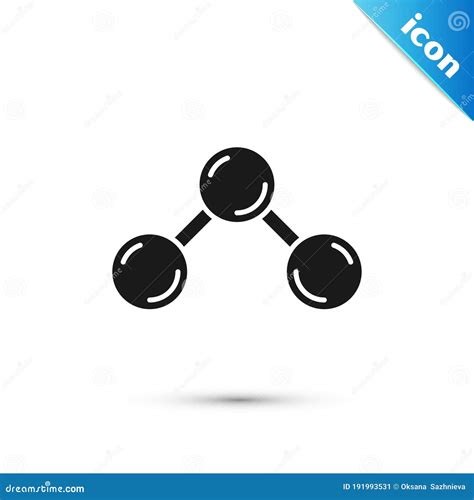 Grey Molecule Icon Isolated On White Background Structure Of Molecules