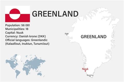 Premium Vector Highly Detailed Greenland Map With Flag Capital And