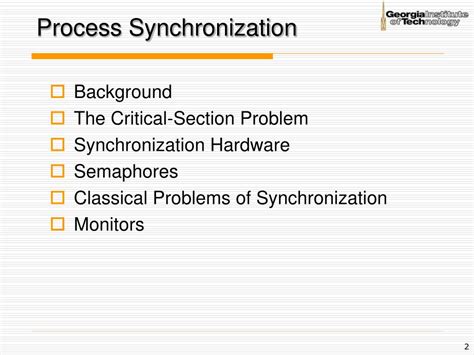 Ppt Ece3055 Computer Architecture And Operating Systems Lecture 12 Process Synchronization