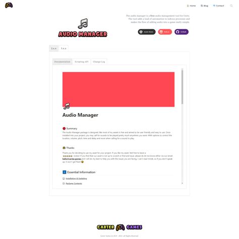 New Website Layout Carter Games
