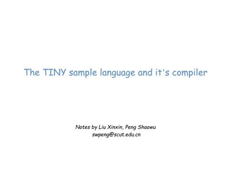 ppt the tiny sample language and it s compiler powerpoint