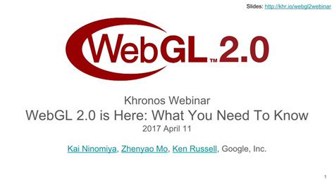 Pdf Webgl 20 Is Here What You Need To Know Slides Khronos
