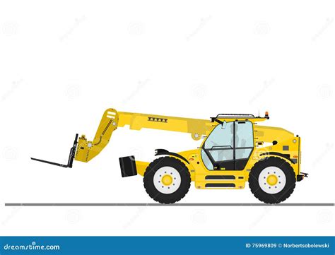 Telehandler Stock Vector Illustration Of Safety Industry 75969809