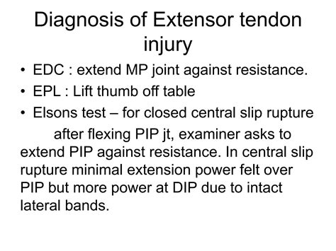 Extensor Tendon Injuries Hand Pptx