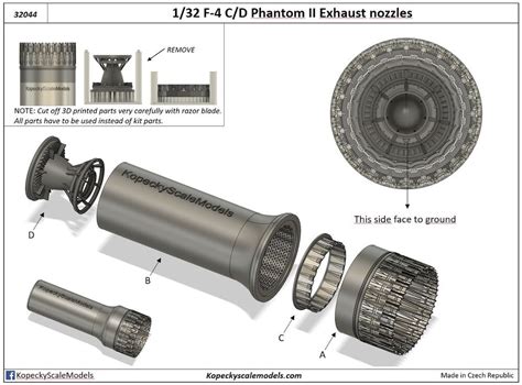 Kopecky Scale Models Ksm32044 F4c D Phantom Exhaust Nozzles