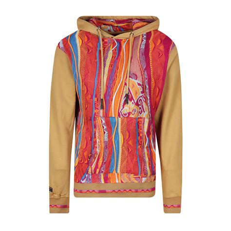 New Coogi Sweater Pieced Hoody In Khaki