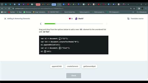 18 Adding And Removing Elements Javascript Intermediate Sololearn Youtube