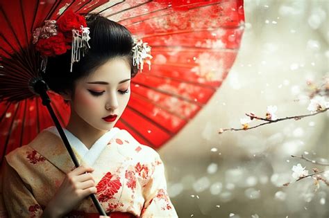 Traditional Japanese Woman In Cultural Premium Ai Generated Image