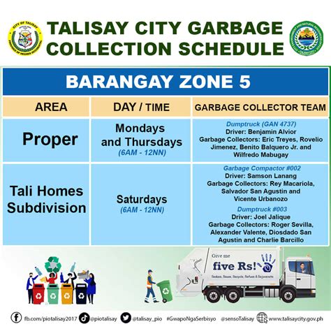 Talisay City Garbage Collection Schedule Talisay City Negros Occidental