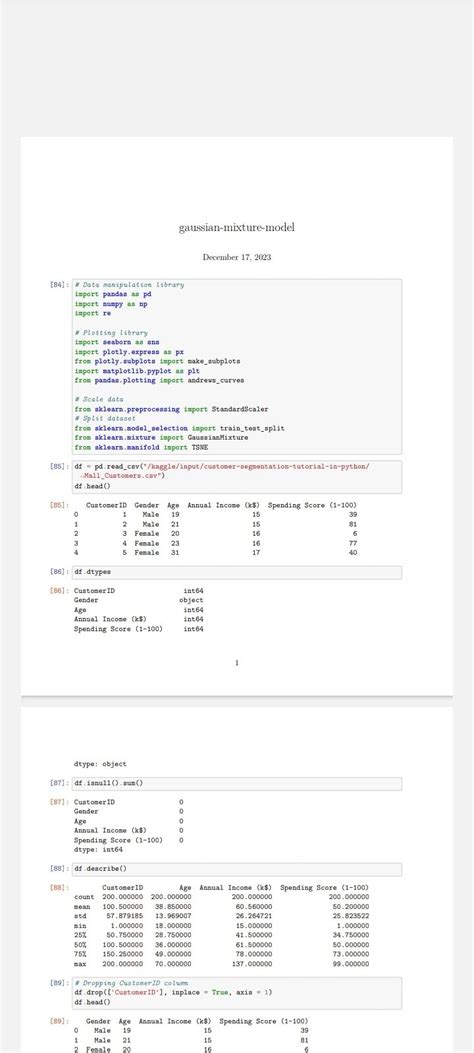reema abdulraziq on linkedin gaussian mixture model using python code on mall customer dataset…