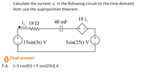Solved Calculate The Current Ix In The Following Circuit In Chegg