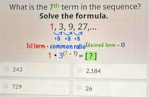 Solved What Is The 7th Term In The Sequence Solve The Formula 1