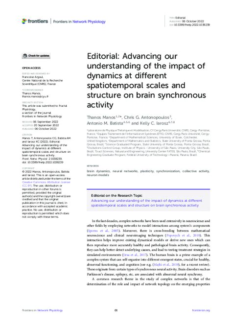 Pdf Editorial Advancing Our Understanding Of The Impact Of Dynamics At Different