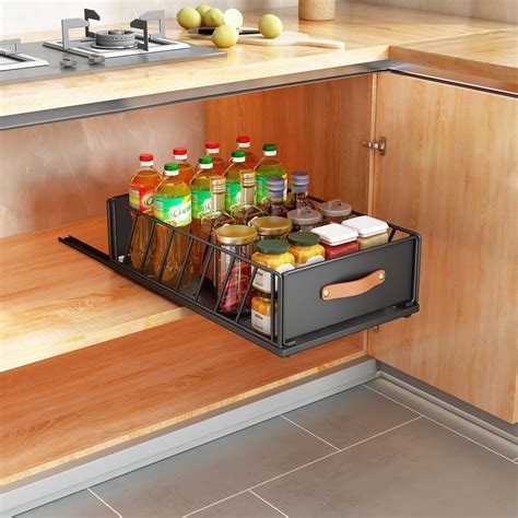 Buy Kitstorack Pull Out Cabinet Organizer Fixed With Adhesive Nano Film Heavy Duty Pull Out