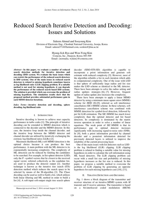pdf reduced search iterative detection and decoding issues and solutions