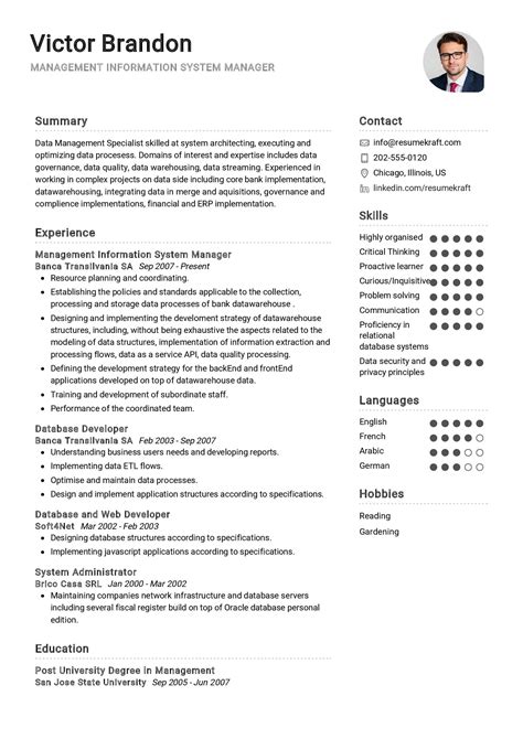 Management Information System Manager Resume Sample In 2026 Resumekraft
