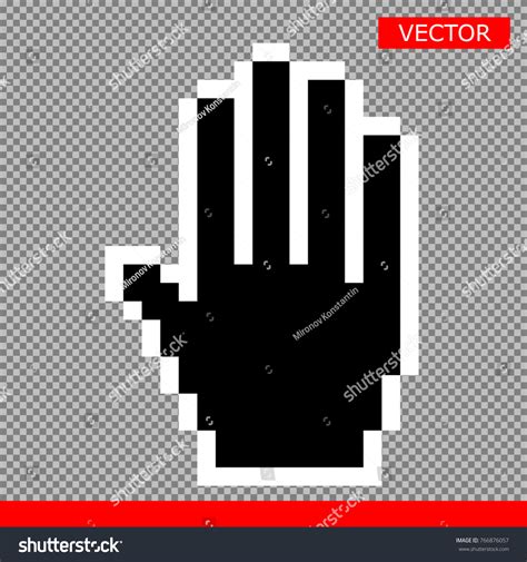 Palm Hand Cursor Icon White Vector Stock Vector Royalty Free 766876057