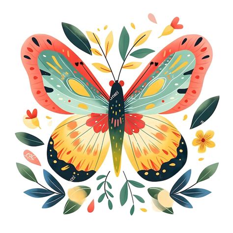 Premium Photo Whimsical Butterfly Illustration Free Brushwork And