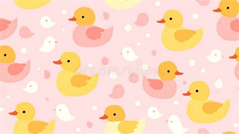 Cute Pastel Duckling Pattern On Pink Background Stock Illustration Illustration Of Soft
