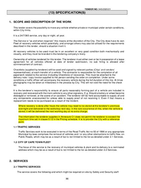 Fillable Online PROJECT PLANS AND SPECIFICATIONS FOR Fax Email Print PdfFiller