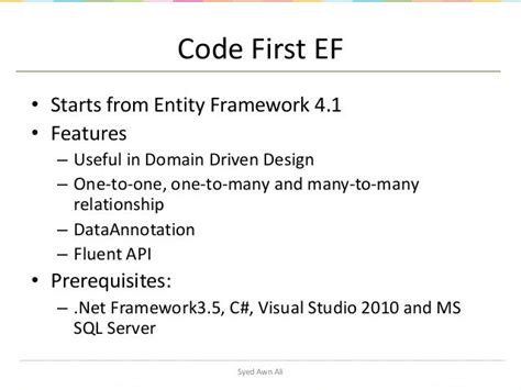 Entity Framework Code First