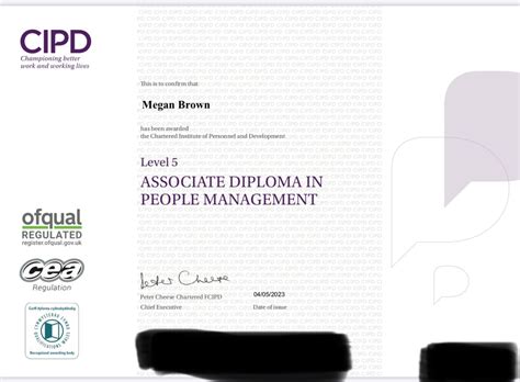After Finishing My Cipd Level 5 Associate Diploma In People Management In January I Have Now