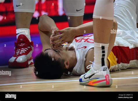 Quezon Philippines 28th Aug 2023 Jiwei Zhao Of China Men Basketball Team Seen During The