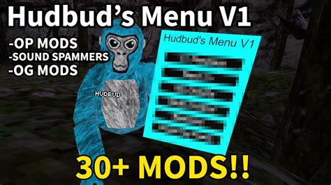 Hudbud S Menu V Gorilla Tag Mod Menu Showcase OP MODS YouTube