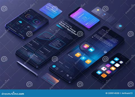 Toolkit Ui Ux Scene Creator Mobile Application Design Smartphone Mockup With Creation Of The