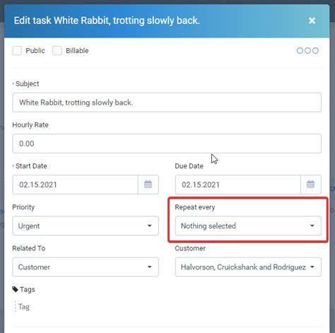 Recurring Tasks Perfex Crm