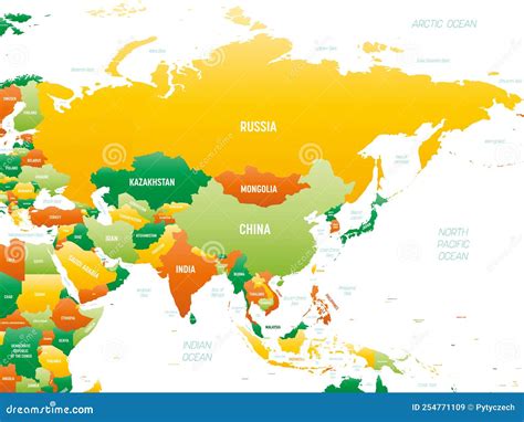 Map Of Asian Countries Political Map Of Asia And Asian