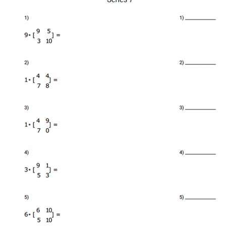 Math Matrix Multiplication Int Times 2x2 Matrix Worksheet Series 1 Geek Slop Online