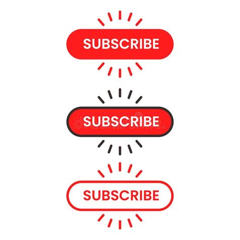 Red And White Subscribe Button With Pointer And Hand Cursor Stock