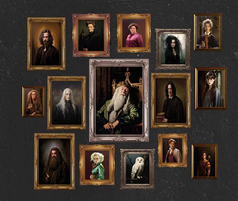 Printable Pdf Set Of 15 Wizard And Witch Portrait Gallery Wall Art Dark