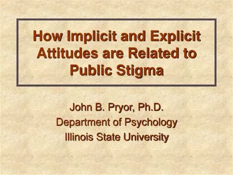 PPT How Implicit And Explicit Attitudes Are Related To Public Stigma PowerPoint Presentation